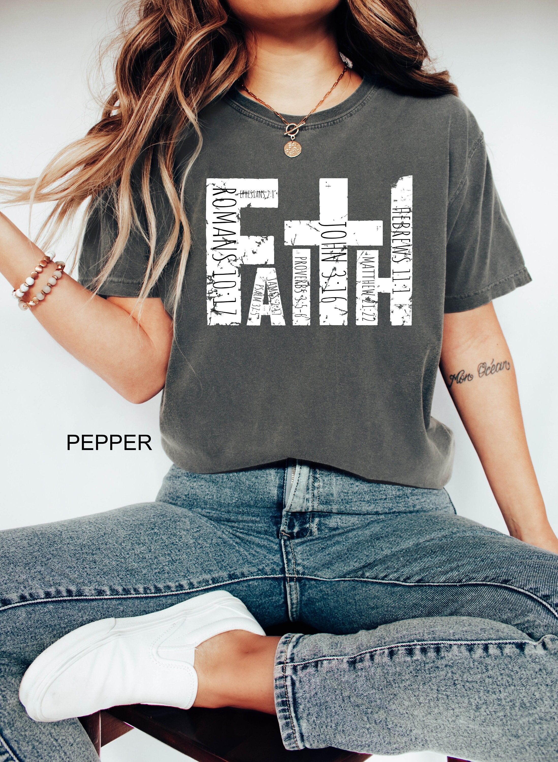 Comfort Colors® Faith T-shirt, Christian Shirt, Bible Verse Outfit ...