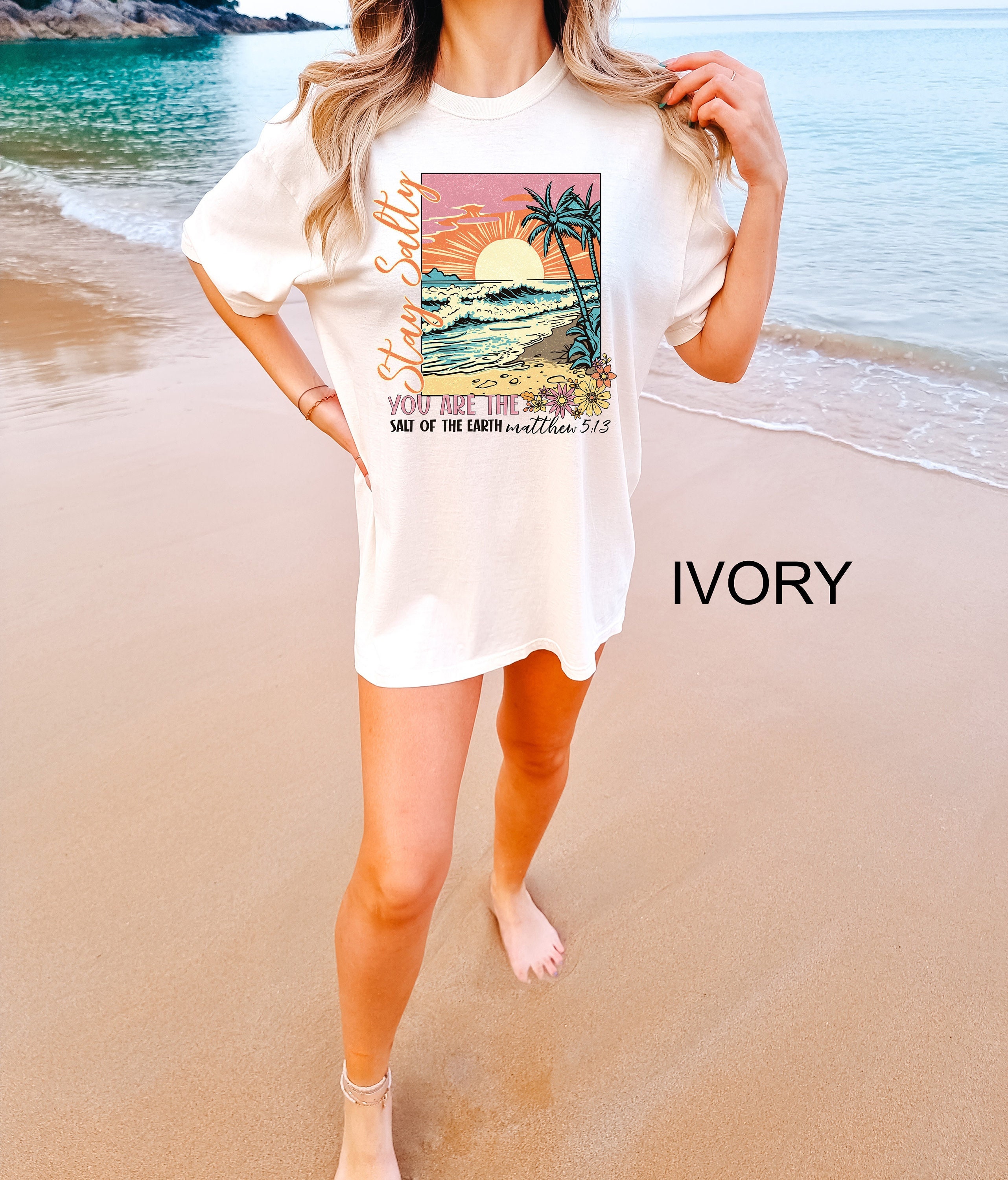 Stay Salty Comfort Colors® T-shirt, Christian Beach Shirt, Bible Verse ...
