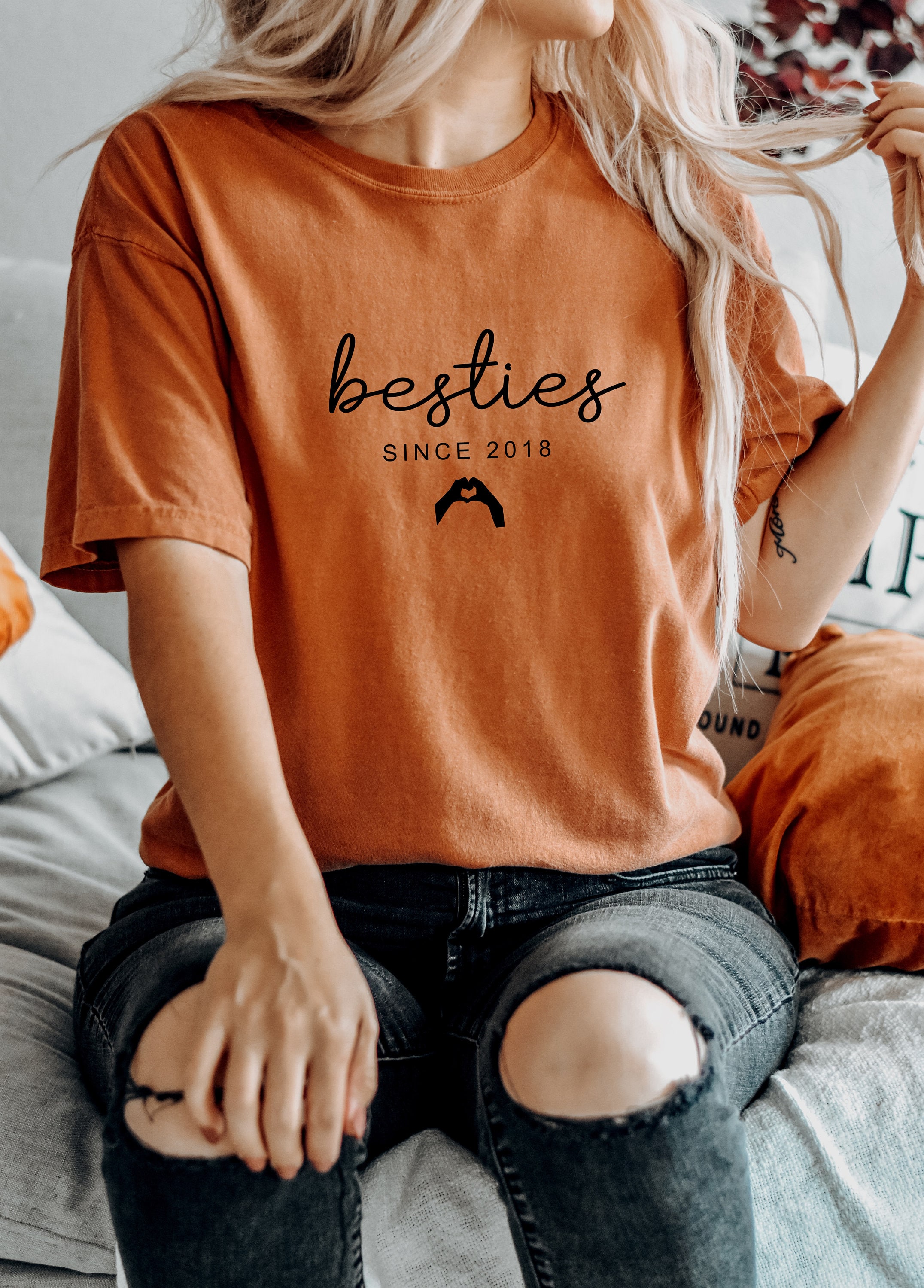 Custom Comfort Colors® Besties Since Shirt, Personalized Best Friends ...