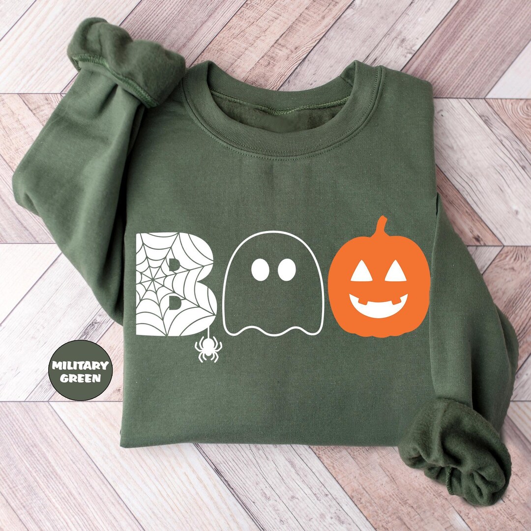 Halloween Boo Sweatshirt, Halloween Ghost Hoodie, Pumpkin Halloween ...