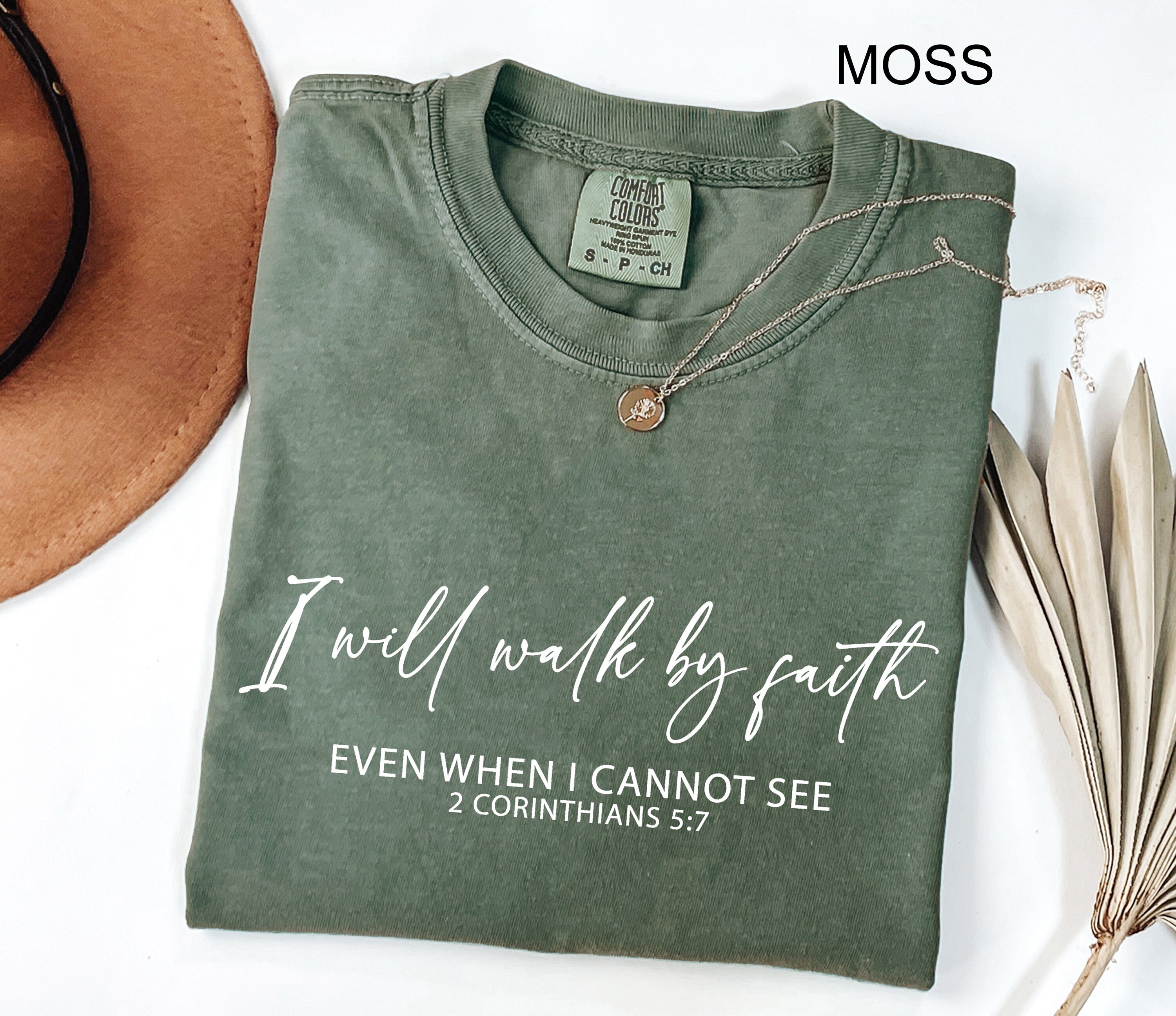 I Will Walk by Faith Comfort Colors® Tshirt, Faith Shirt, Bible Verse ...