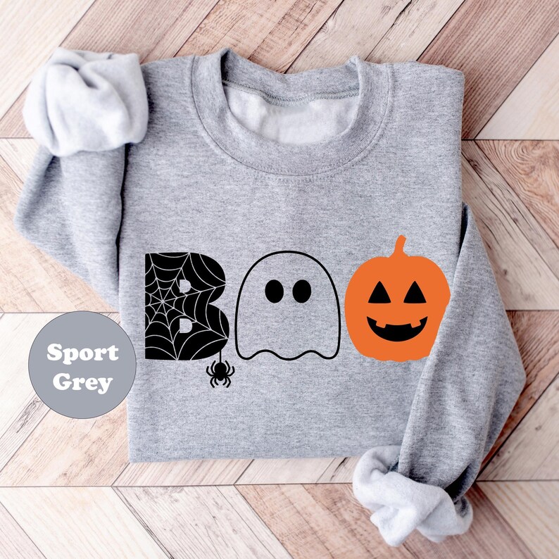 Halloween Boo Sweatshirt, Halloween Ghost Hoodie, Pumpkin Halloween ...