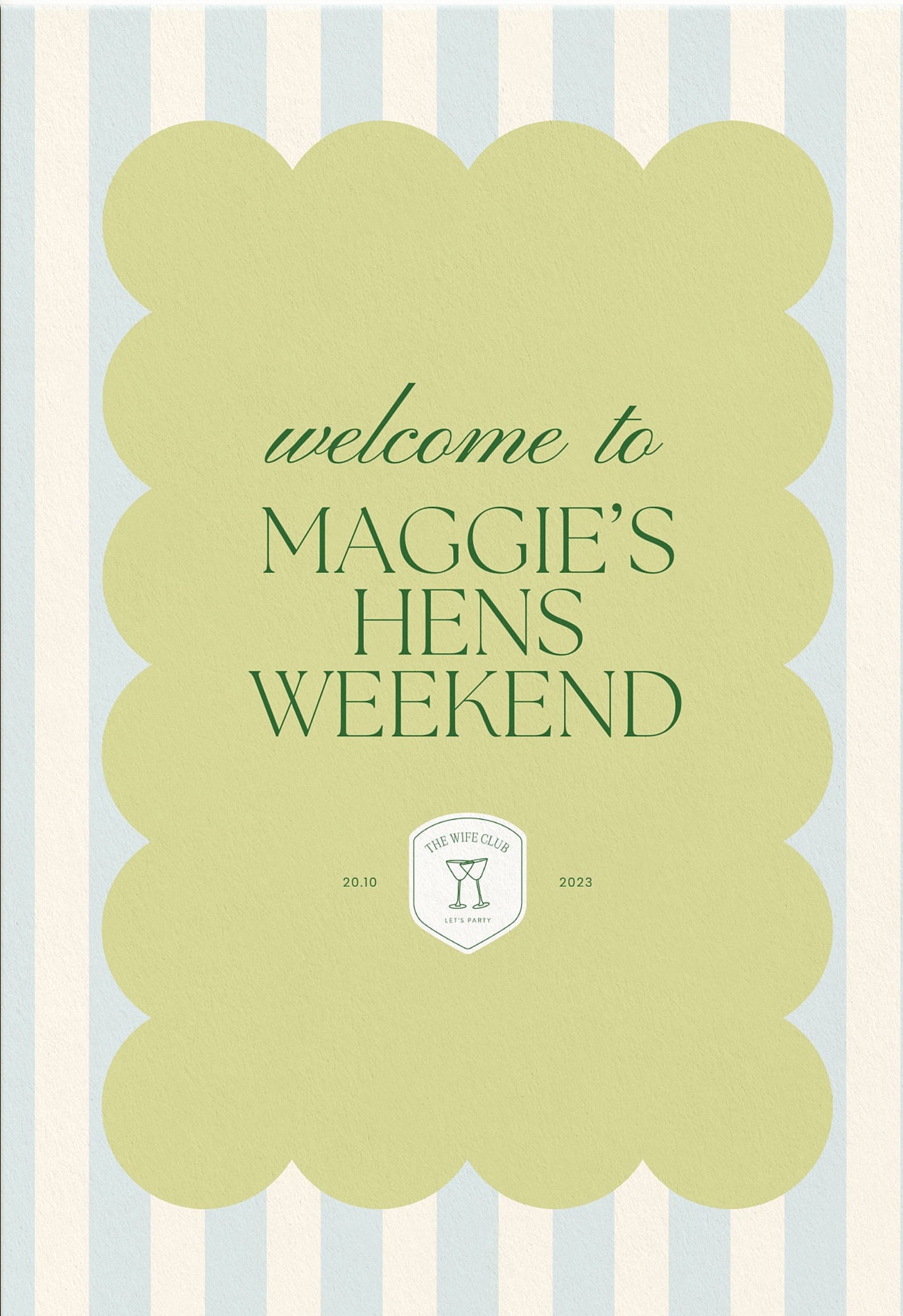 Country Club Inspired Bachelorette Luncheon Invitation, Placemat ...