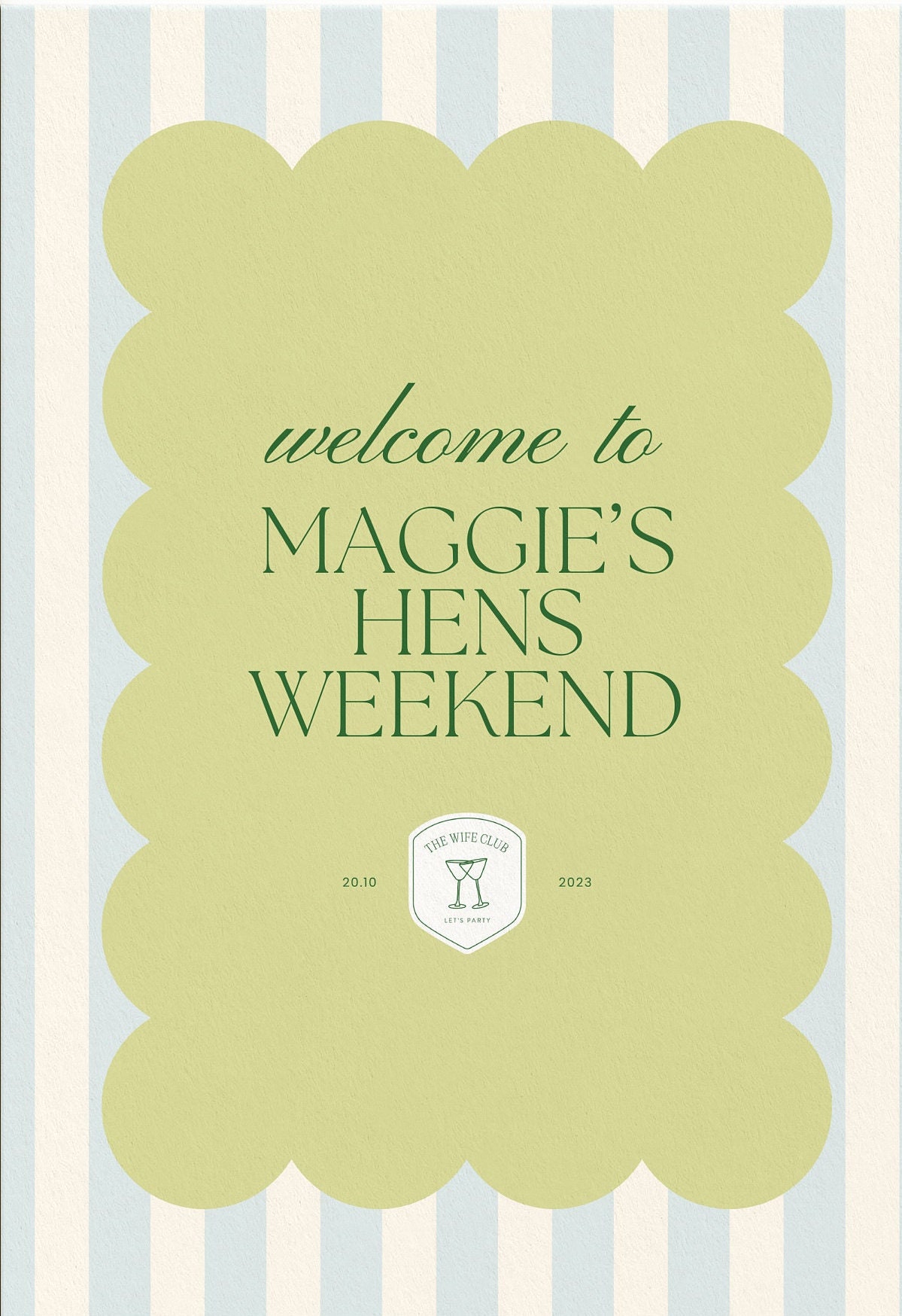 Country Club Inspired Bachelorette Luncheon Invitation, Placemat ...