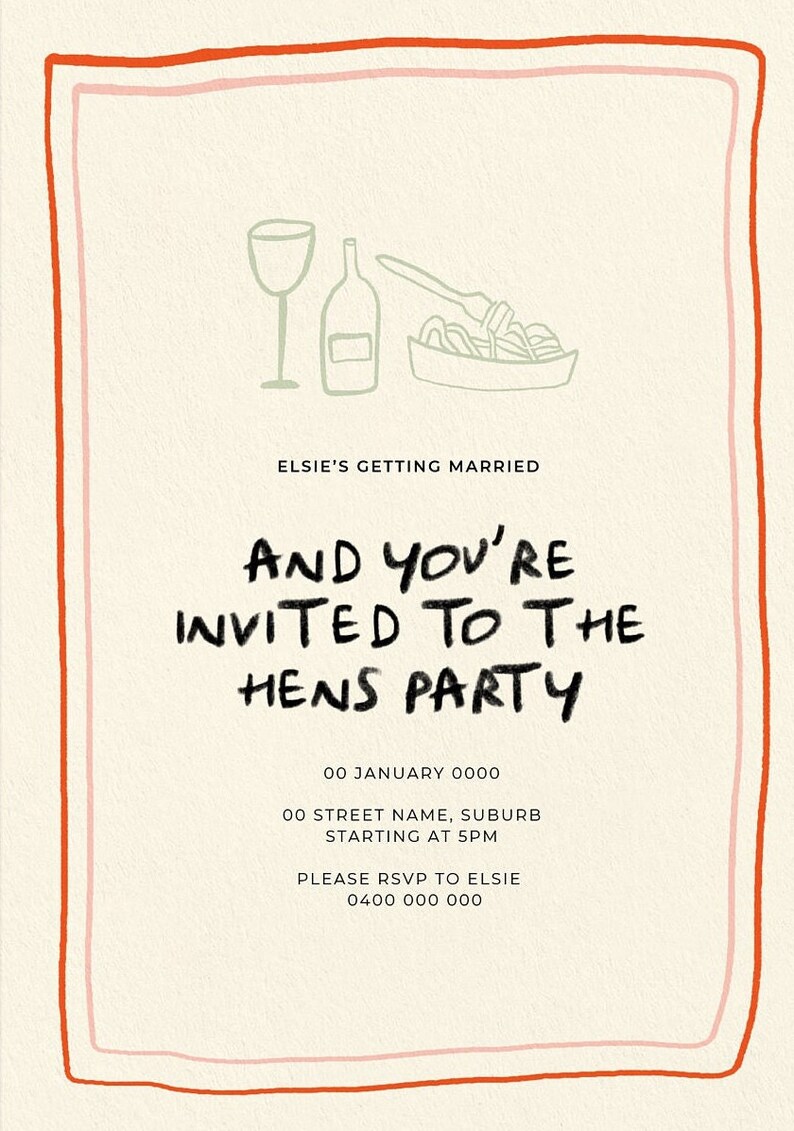 Italian Inspired Bachelorette Lunch Invitation, Placemat + Welcome Sign ...