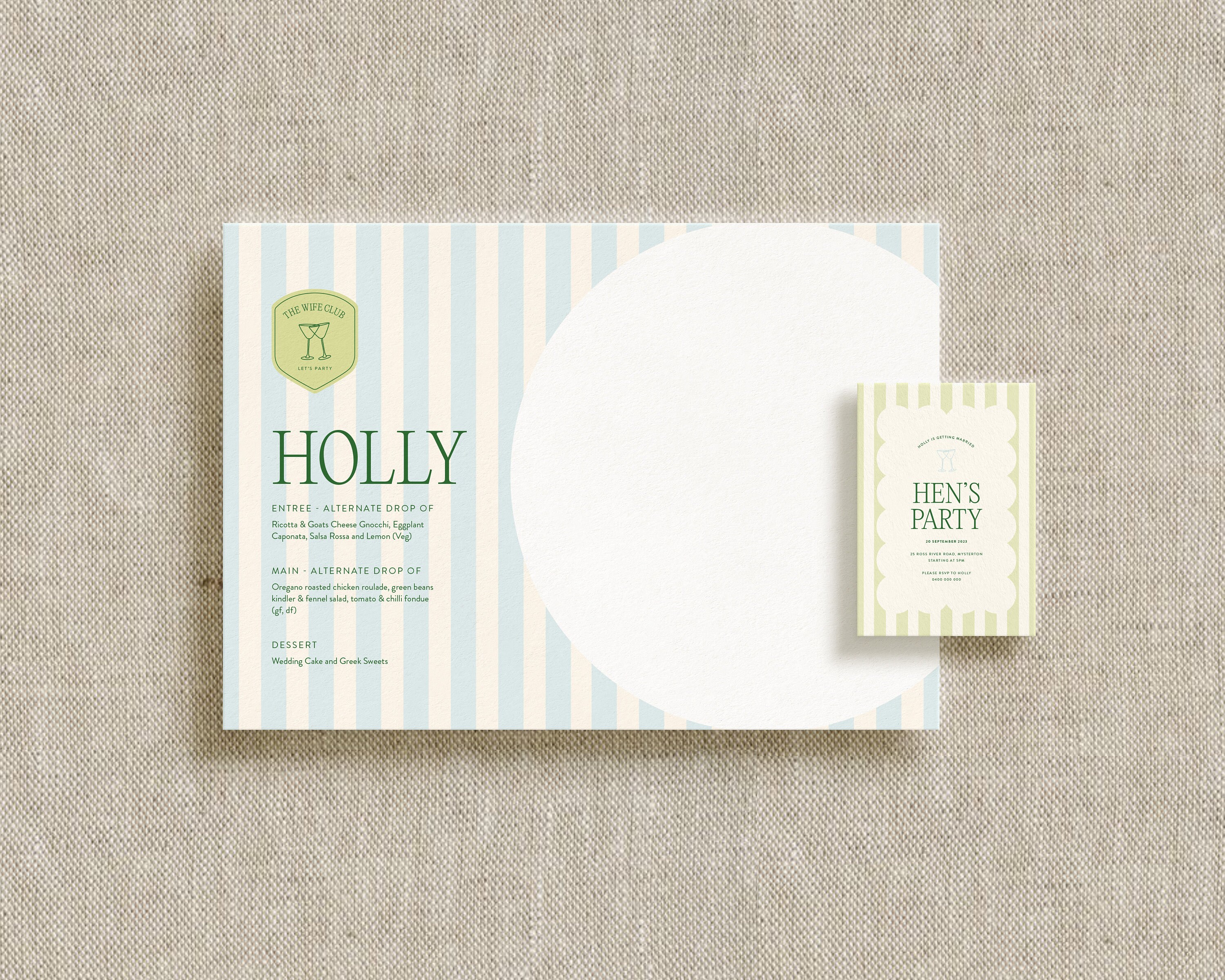 Country Club Inspired Bachelorette Luncheon Invitation, Placemat ...