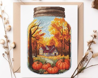 Autumn Forest Cross Stitch Pattern Fall Counted Cross Stitch Tutorial ...