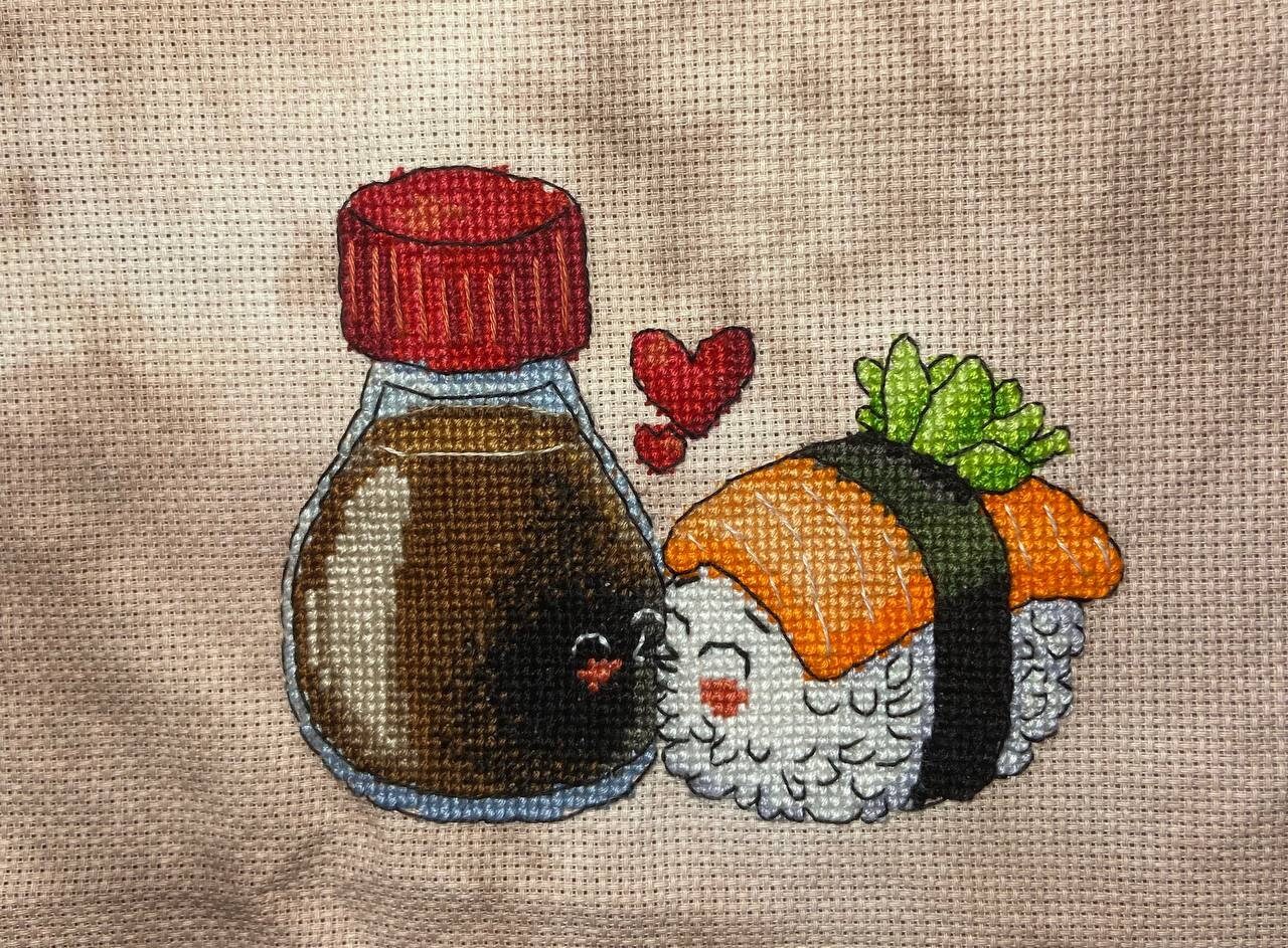 Sushi Cross Stitch Pattern Funny Food Counted Cross Stitch Tutorial ...
