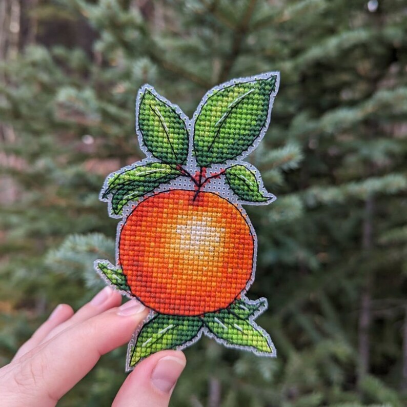 Orange Cross Stitch Pattern Fruit Counted Cross Stitch Tutorial Summer ...