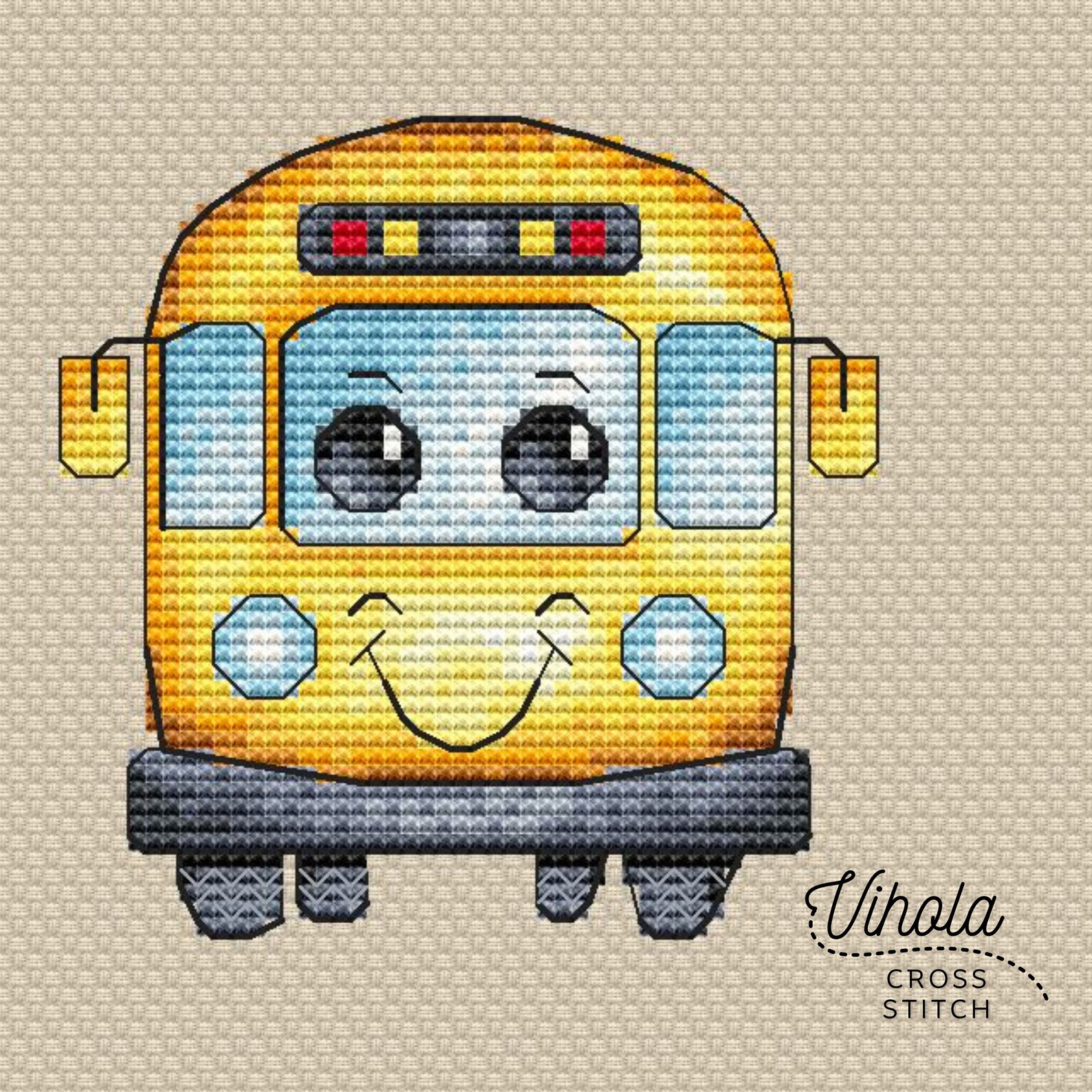 School Bus Cross Stitch Pattern Back-to-school Counted Xstitch Tutorial ...