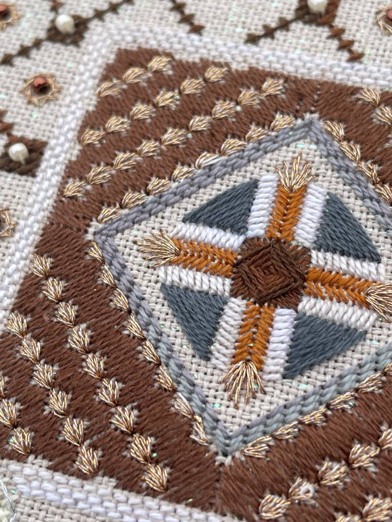 Bee Cross Stitch Pattern Needlework Chart With Decorative Elements ...