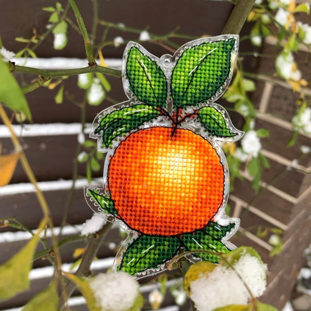 Orange Cross Stitch Pattern Fruit Counted Cross Stitch Tutorial Summer ...