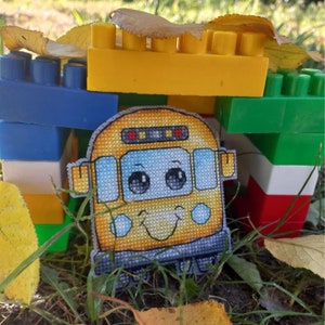 School Bus Cross Stitch Pattern Back-to-school Counted Xstitch Tutorial ...