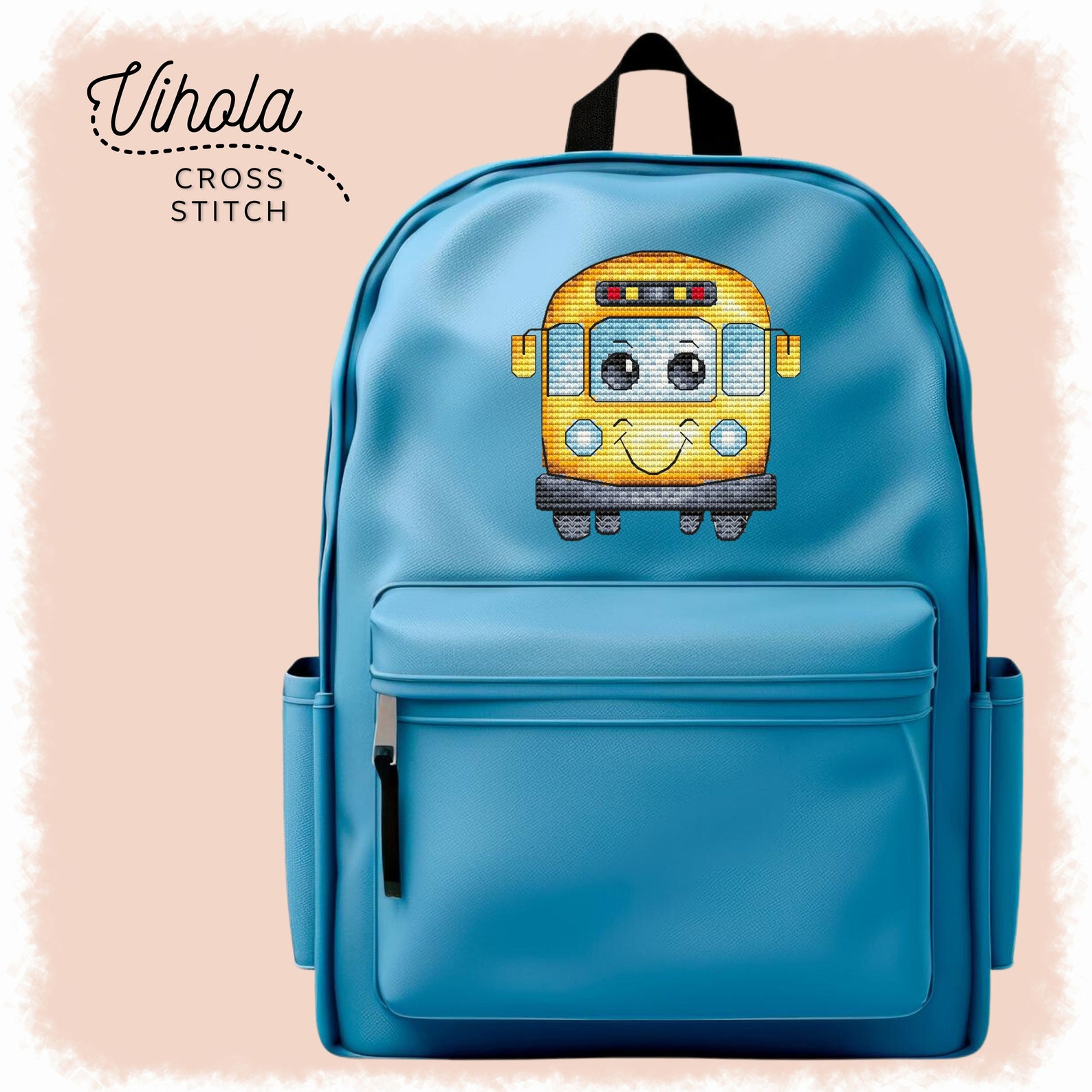 School Bus Cross Stitch Pattern Back-to-school Counted Xstitch Tutorial ...