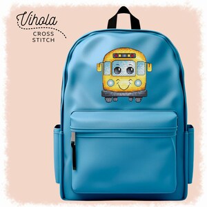 School Bus Cross Stitch Pattern Back-to-school Counted Xstitch Tutorial ...