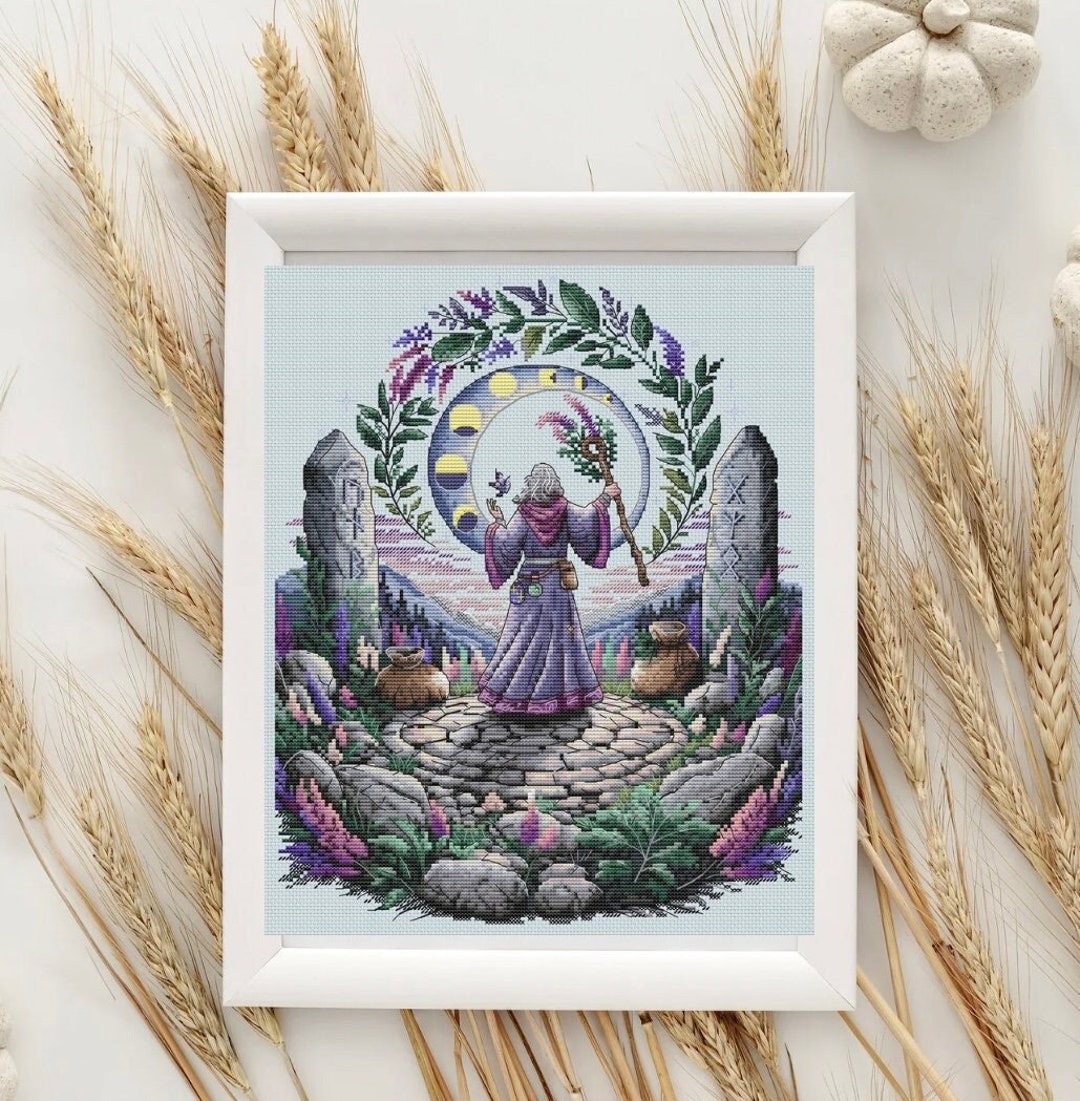 Druid Call Cross Stitch Pattern Magic Cross Stitch Tutorial Fantasy ...