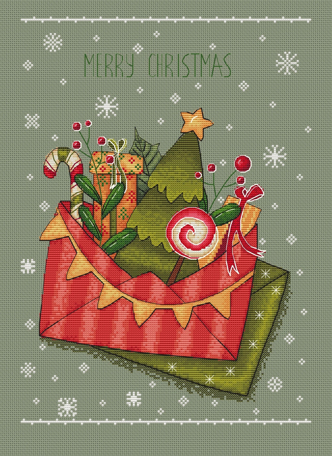 Letter to Santa Cross Stitch Pattern Christmas Counted Xstitch Tutorial ...