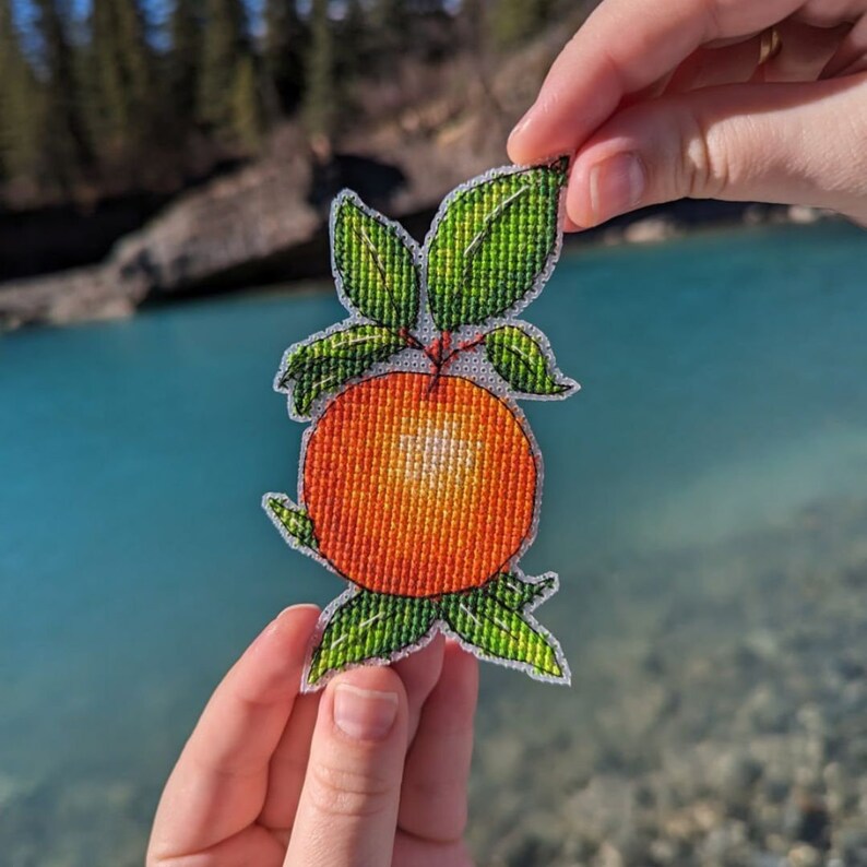 Orange Cross Stitch Pattern Fruit Counted Cross Stitch Tutorial Summer ...