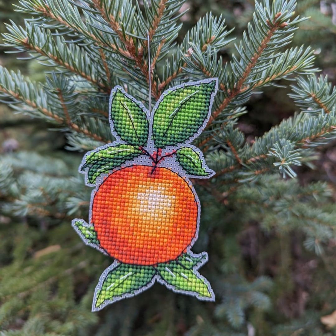 Orange Cross Stitch Pattern Fruit Counted Cross Stitch Tutorial Summer ...