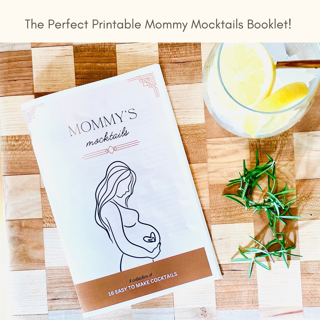 Printable Mocktail Recipes for Mom to Be (gift for Expecting Moms, Baby ...