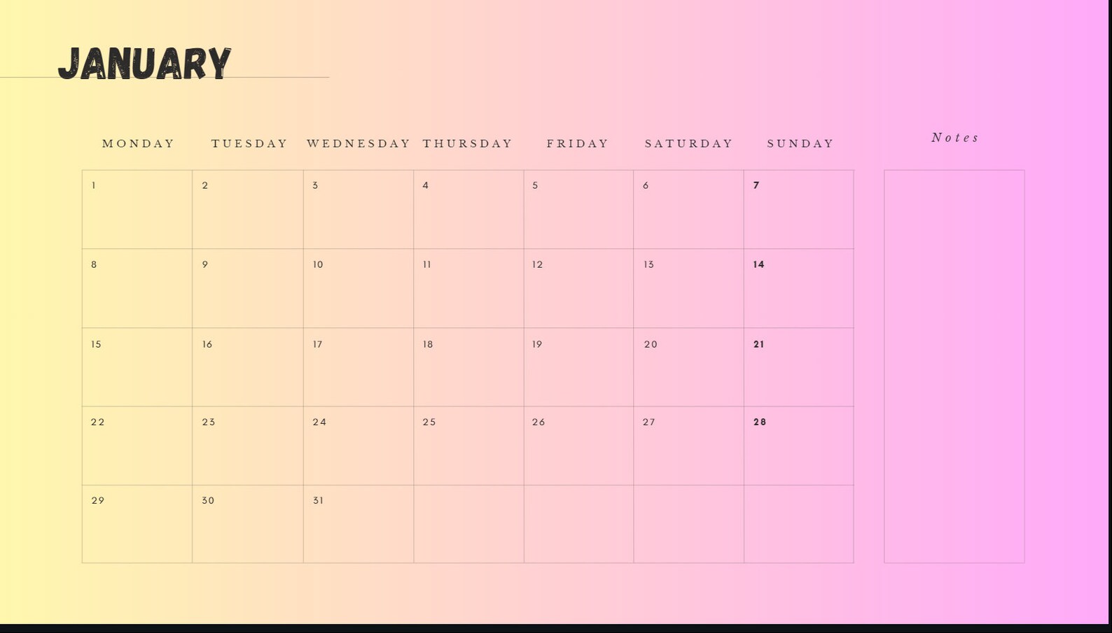 2024 Calendar Simple for Desktop - Etsy