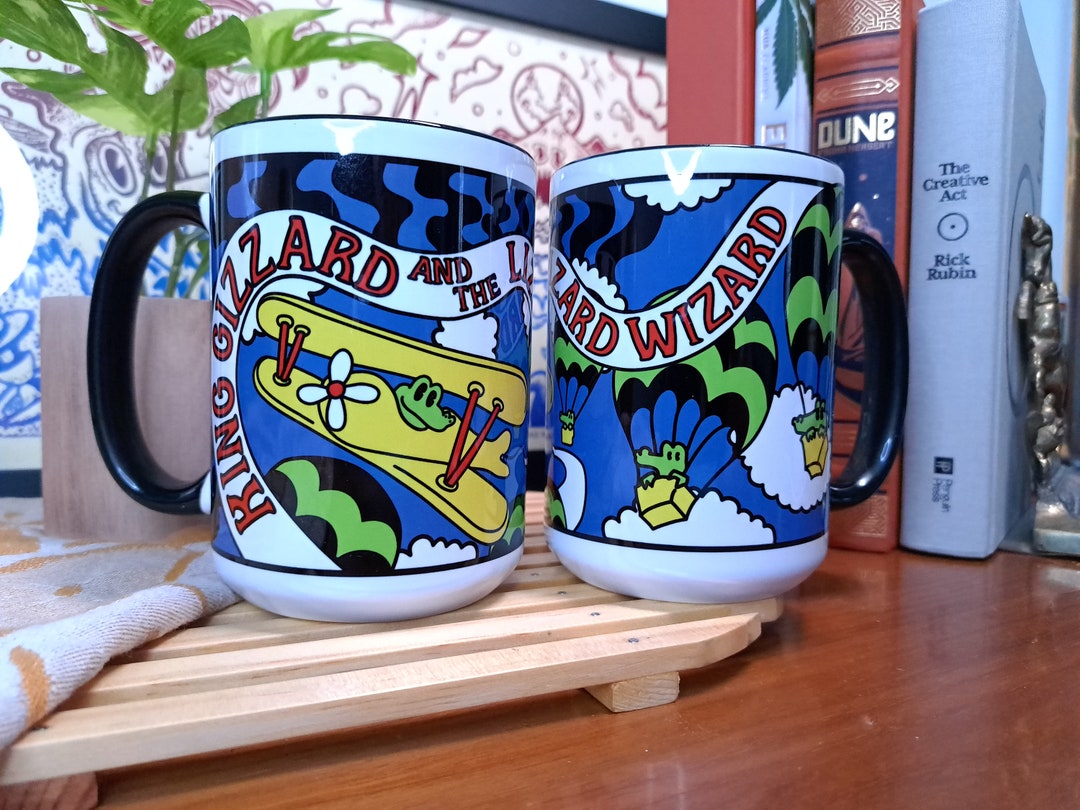 Tall Flying Gator Mug 15 Oz Black Two Tone, King Gizzard and the Lizard ...