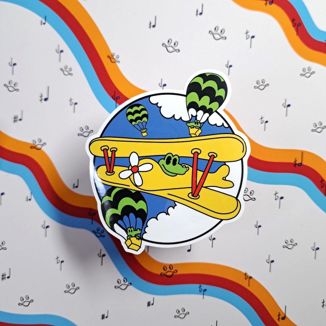 Gator Plane Vinyl Sticker - Etsy