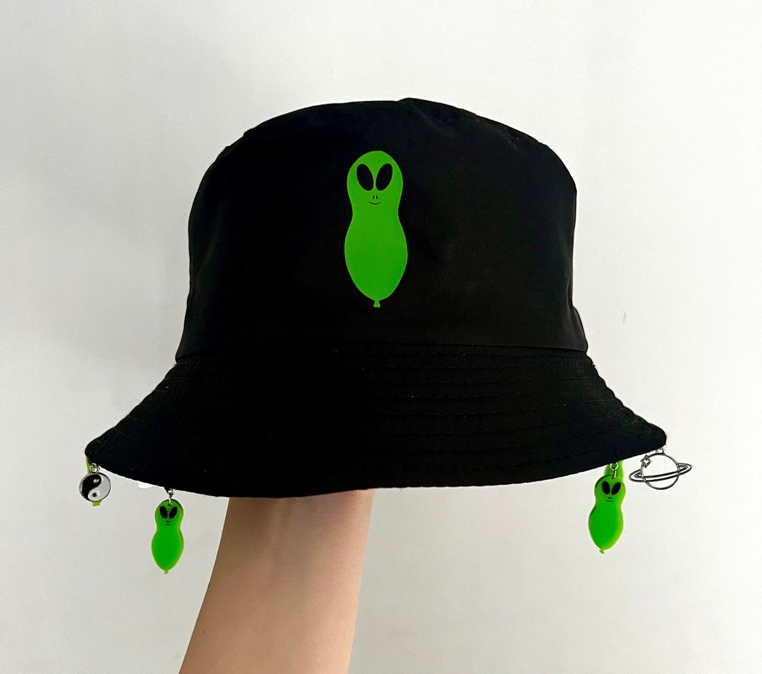 Kevin Alien Balloon Charm Bucket Hat (rave Accessories, Festival Bucket ...