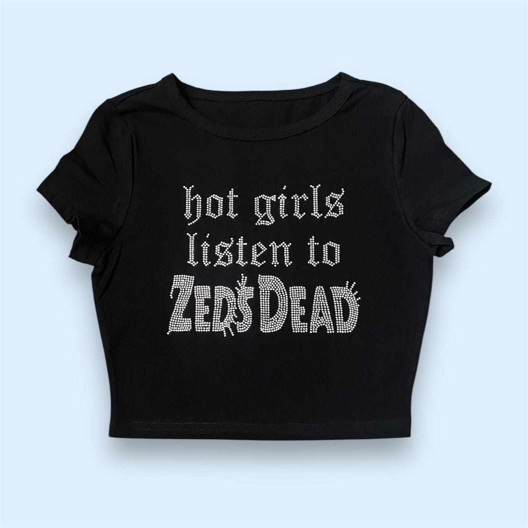 Zeds Dead Inspired Rhinestone Crop Top (rave Outfit, Rave Crop Top ...