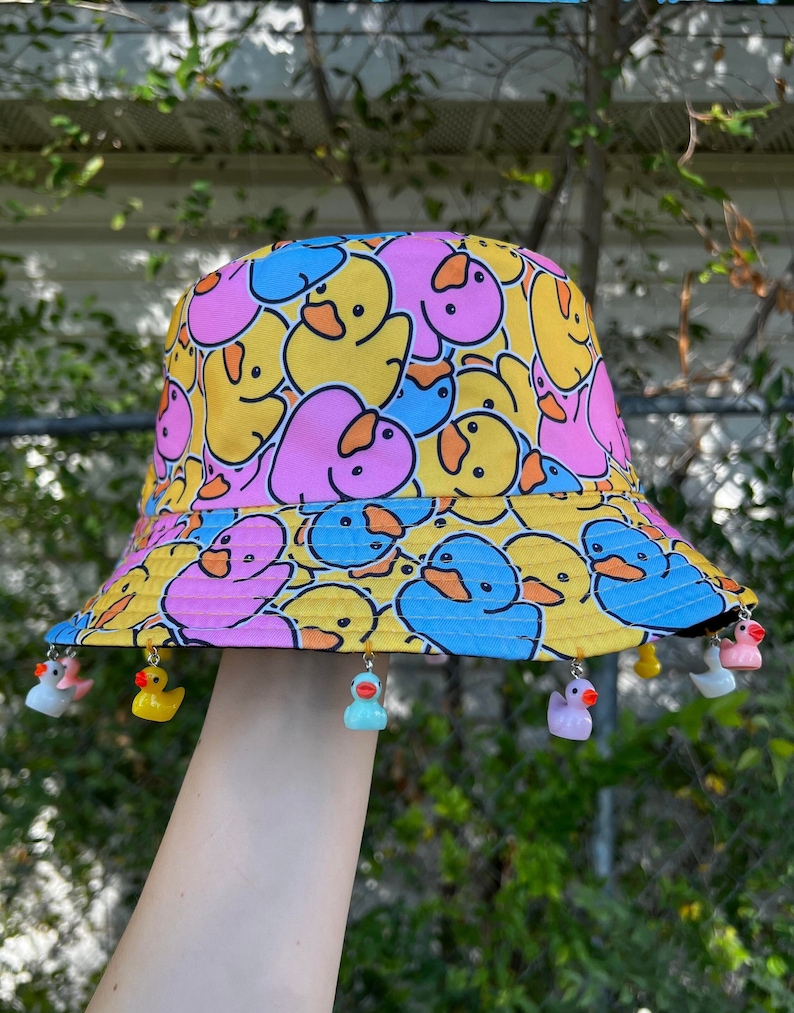 Duck Charm Bucket Hat festival Hat, Rave Bucket Hat, Rave Accessories ...