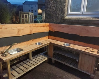 Large L Shape Mud Kitchen, Corner Mud Kitchen - Etsy UK