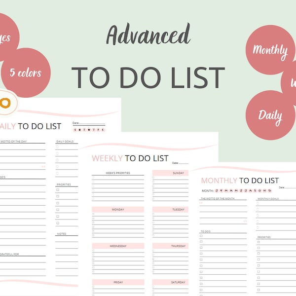 Monthly to Do List Template - Etsy
