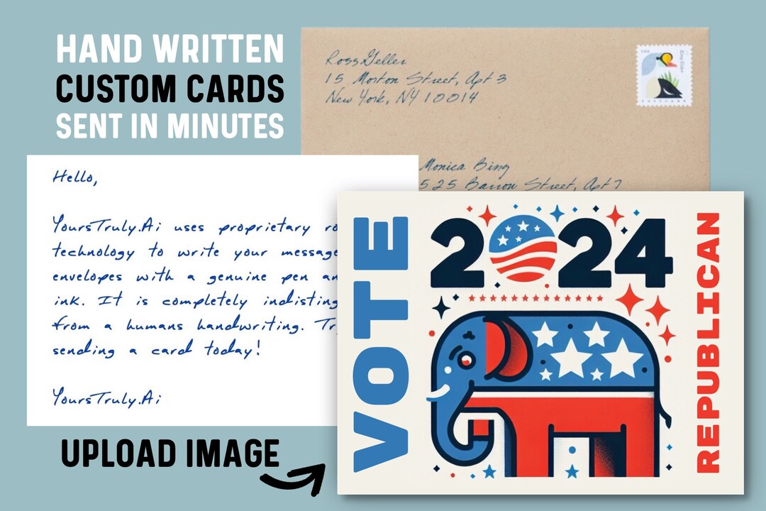 Custom Personalized 2024 Elections Card Written With Real Pen and Ink ...