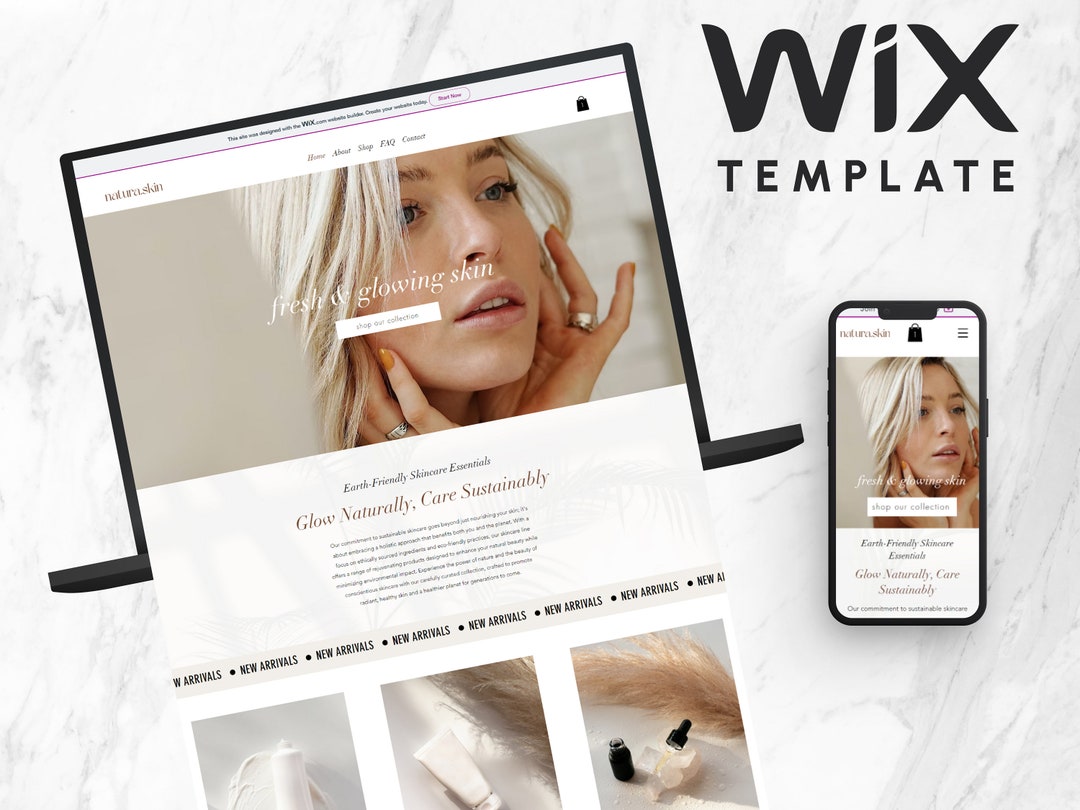 Wix Website Template Beauty Website Skincare Store - Etsy