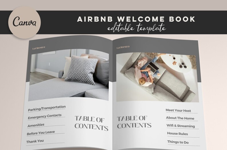 AIRBNB WELCOME BOOK, Printable Real Estate Brochure Aesthetic House ...