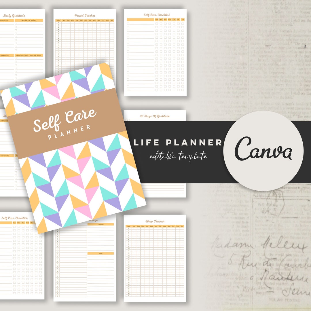 Printable Self Care Modern Self Care Checklist Self Care Planning Book ...