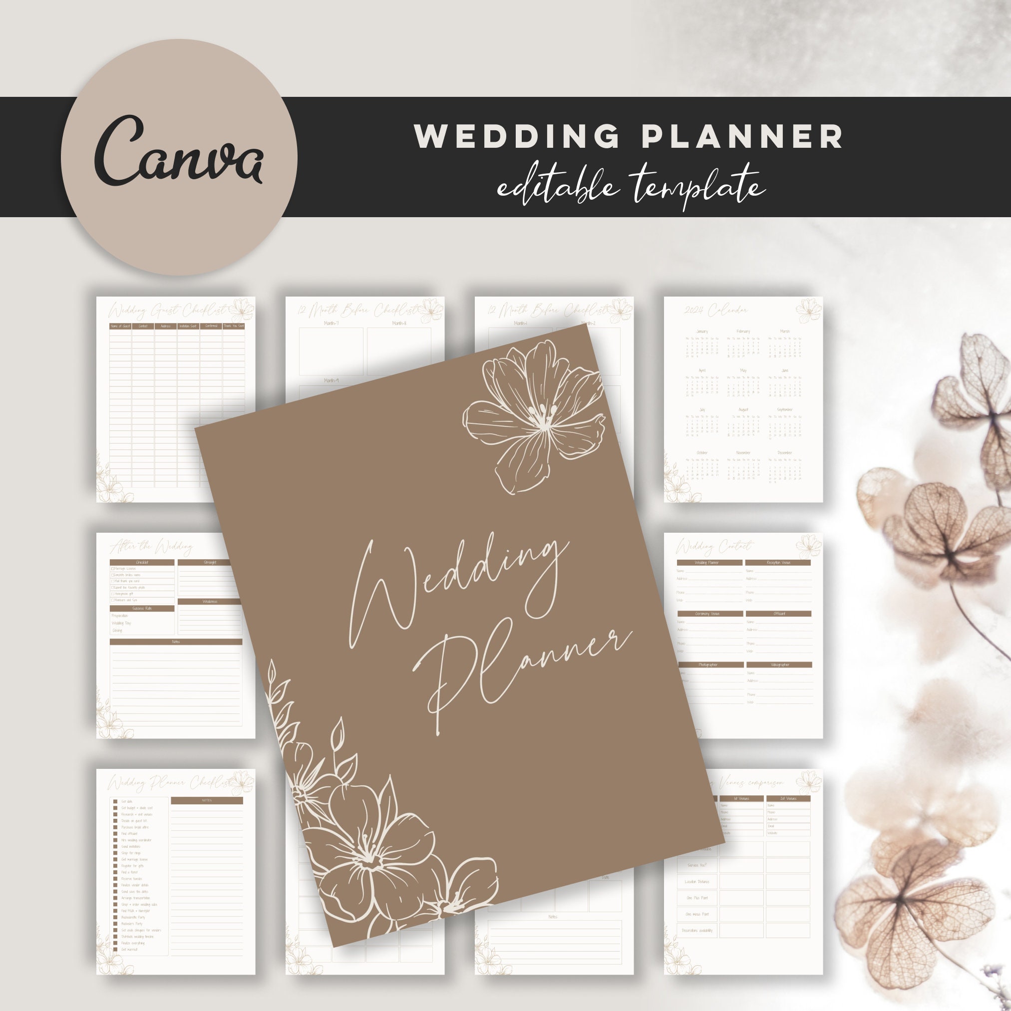 Complete Wedding Planning Template Editable Wedding Planner Printable ...