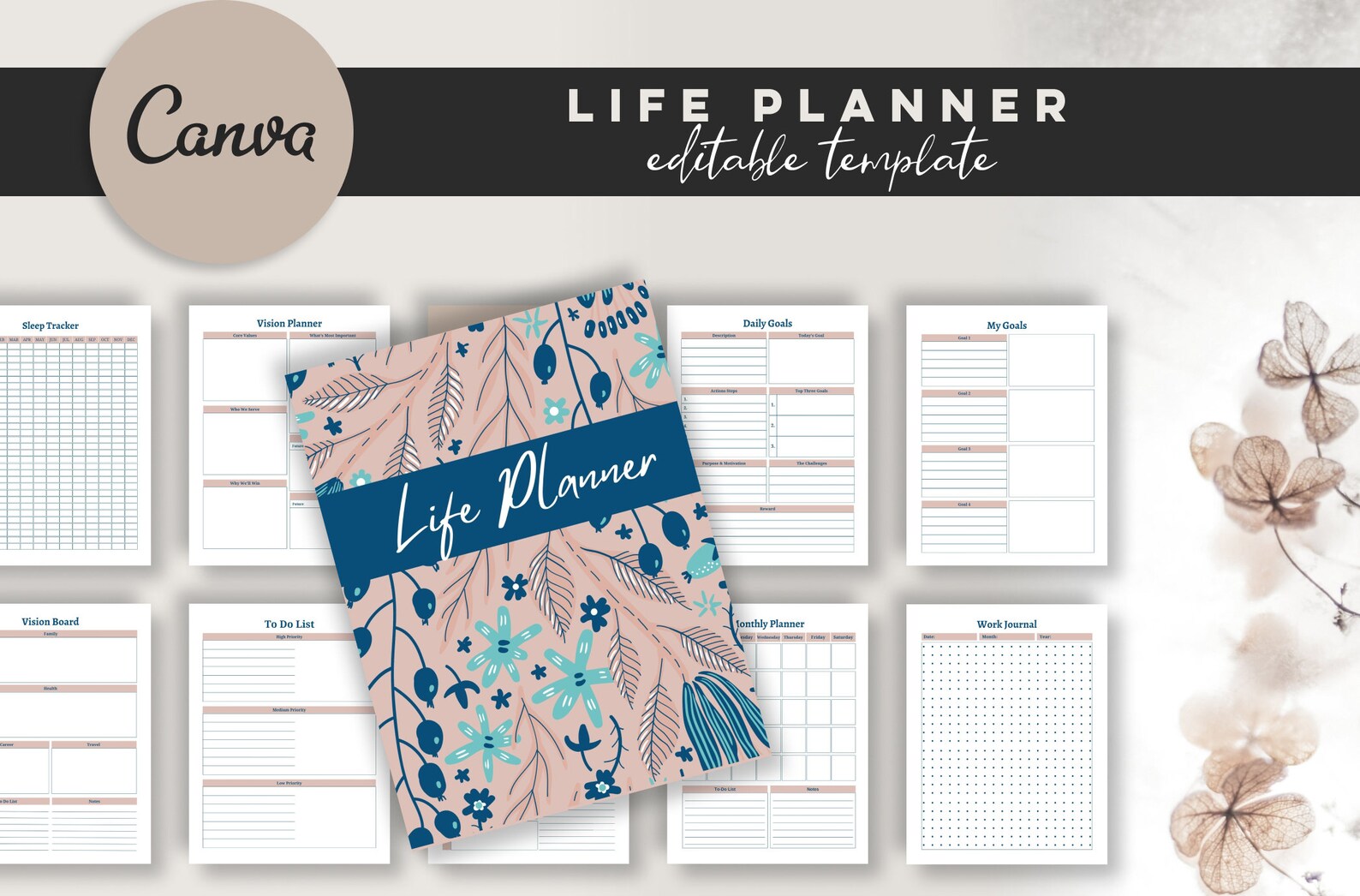 Printable Life Planner Life Balance Modern Life Planner Checklist Life ...