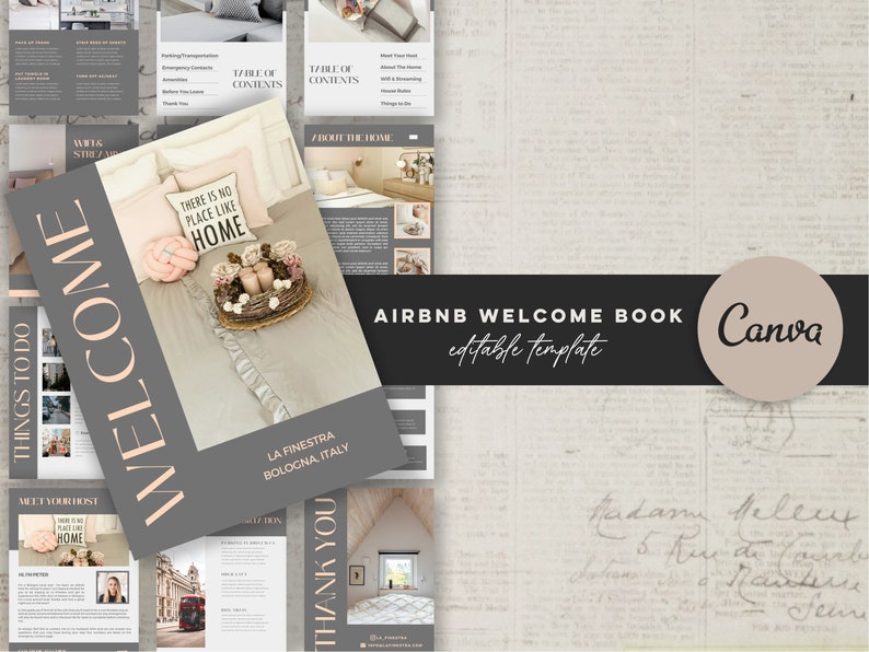 AIRBNB WELCOME BOOK, Printable Real Estate Brochure Aesthetic House ...