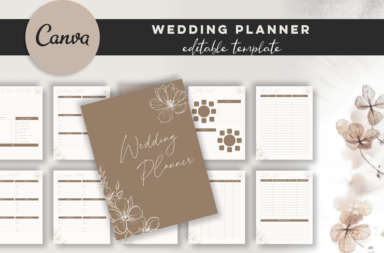 Complete Wedding Planning Template Editable Wedding Planner Printable ...