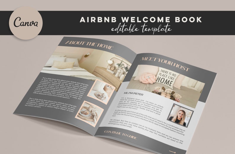 AIRBNB WELCOME BOOK, Printable Real Estate Brochure Aesthetic House ...