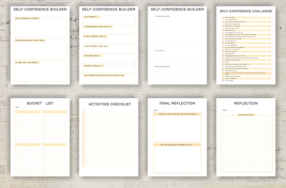 Printable Self Confidence Planner Self Confidence Self Confidence ...