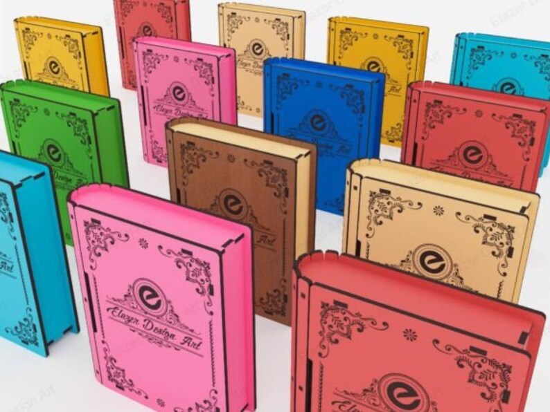 Slider Book Box Laser Cut Svg Files, Wood Gift Slider Book Box, Vector ...