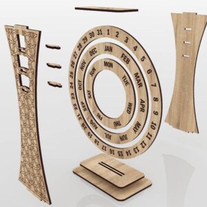 Wooden Laser Cut Perpetual Calendar, Vector Files for Wood Laser ...