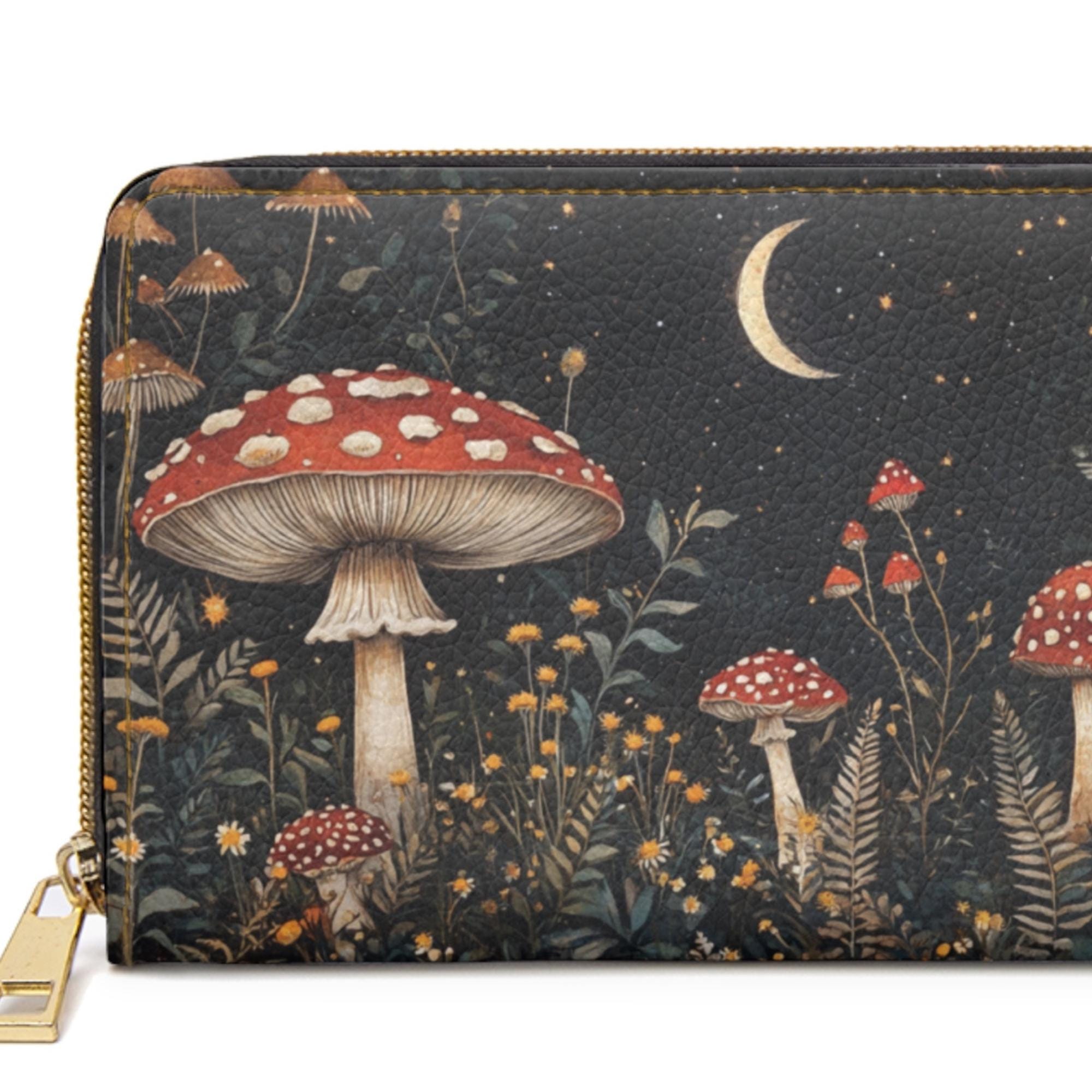 Dark Cottagecore Mushroom Wallet for Women, Witchy Whimsigoth Aesthetic ...