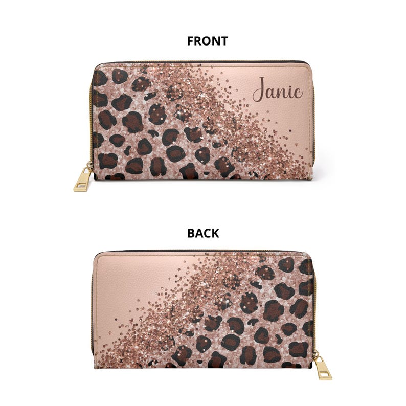 Cute Leopard Print Personalized Wallet for Women, Custom Cheetah Print ...