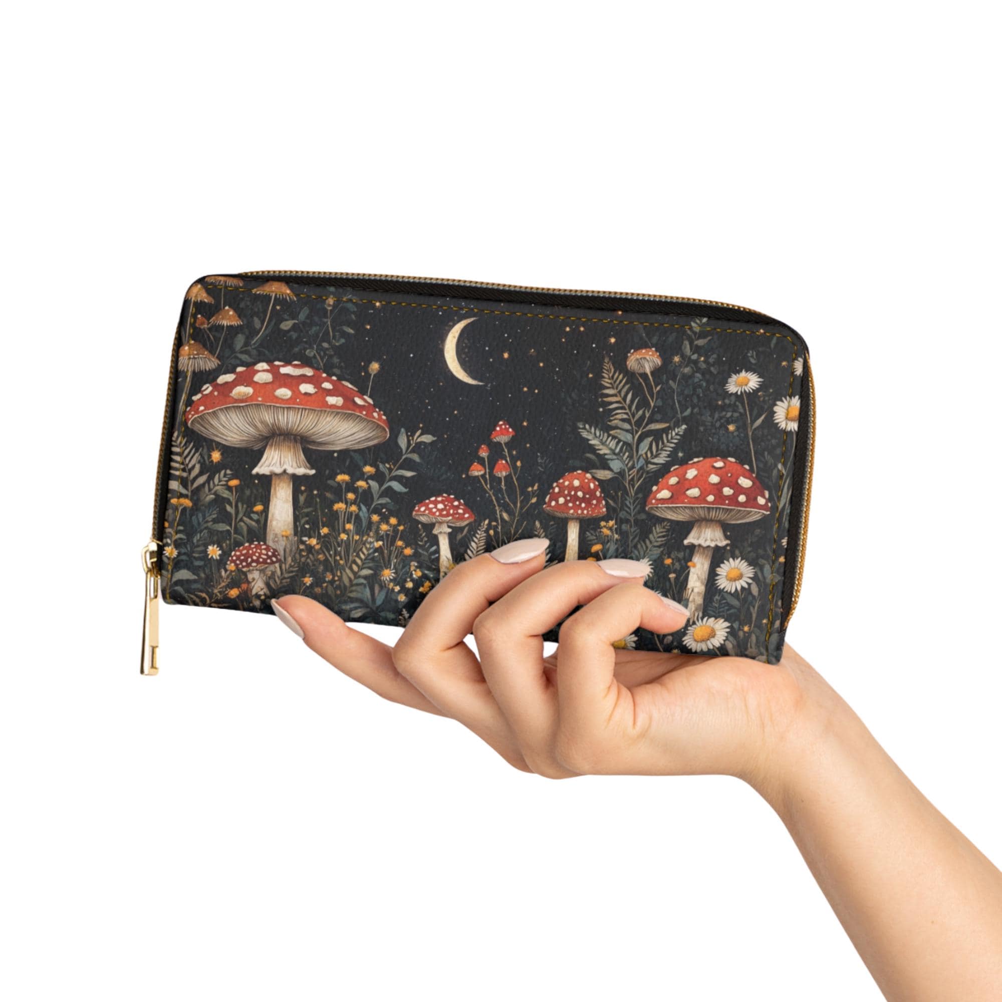 Dark Cottagecore Mushroom Wallet for Women, Witchy Whimsigoth Aesthetic ...