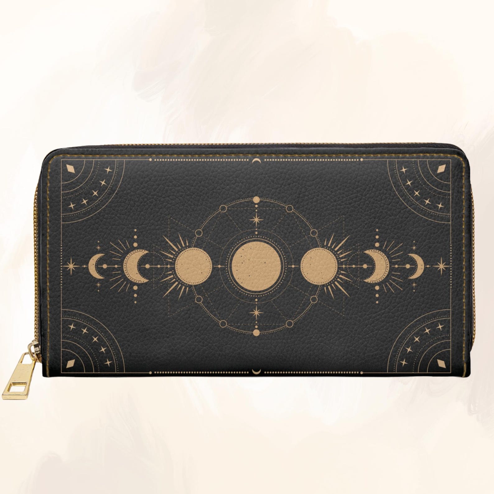 Cute Witchy Moon Phase Vegan Leather Wallet, Whimsigoth Celestial ...