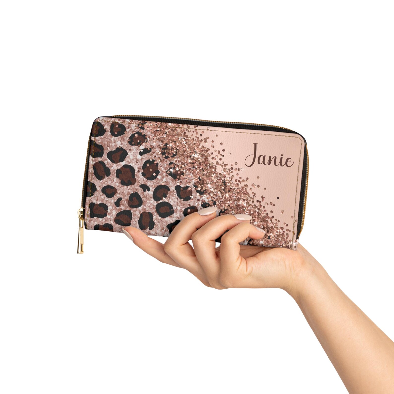 Cute Leopard Print Personalized Wallet for Women, Custom Cheetah Print ...