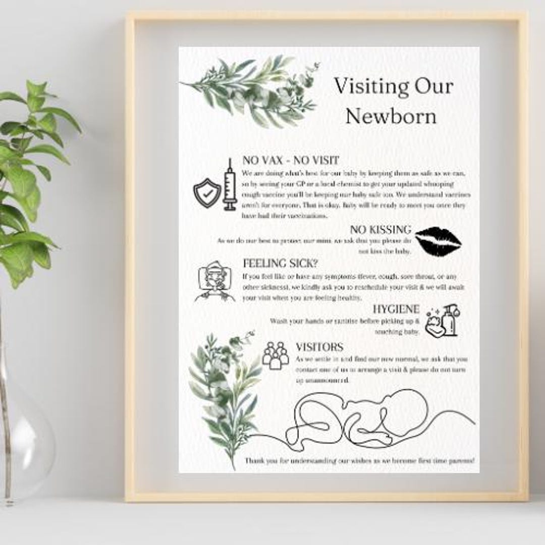 EDITABLE Visiting Our Newborn, Visitor Information, CANVA PRO, Baby ...